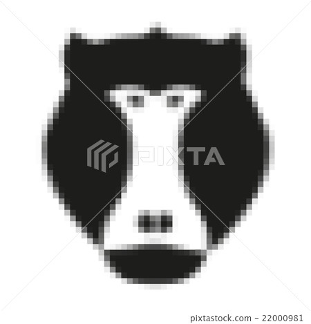 Pixel head of baboon, monkey in vector - Stock Illustration [22000981 ...
