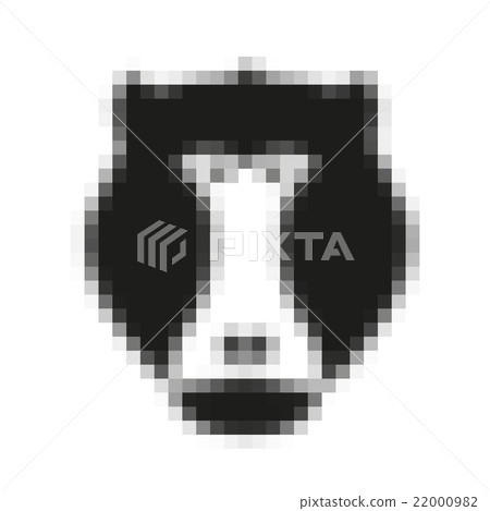 Pixel head of baboon, monkey in vector - Stock Illustration [22000982 ...