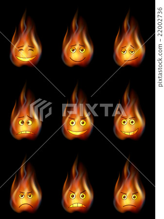 Fire Smileys Set - Stock Illustration [22002736] - PIXTA