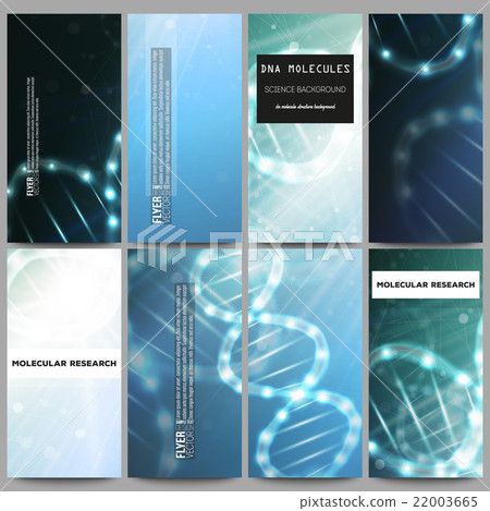 Set of modern flyers. DNA molecule structure on - Stock Illustration ...