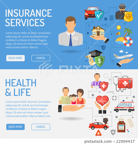 Insurance Services Banners - Stock Illustration [22004437] - PIXTA