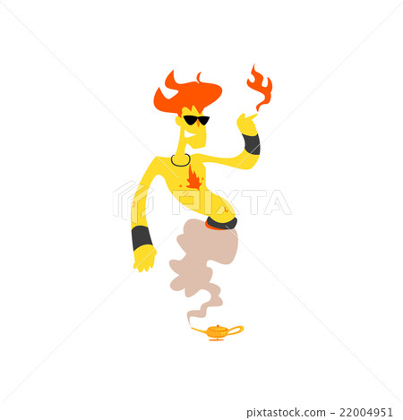 Cartoon Fire Genie - Stock Illustration [22004951] - PIXTA