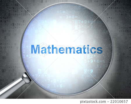 Education concept: Mathematics with optical glass-插圖素材 [22010657] - PIXTA圖庫