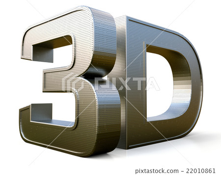 Metal 3D logo isolated on white background with - Stock Illustration ...