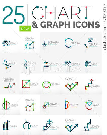 Collection of chart logos - Stock Illustration [22020359] - PIXTA