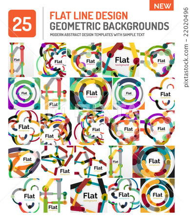 Flat line design background - Stock Illustration [22020496] - PIXTA
