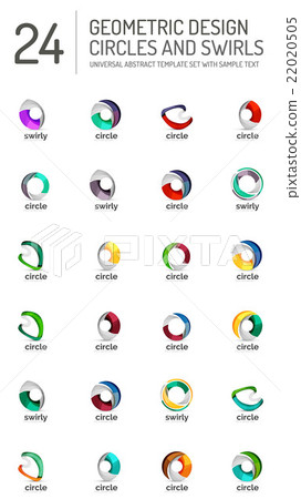 Geometric abstract circles and swirls icon set - Stock Illustration ...