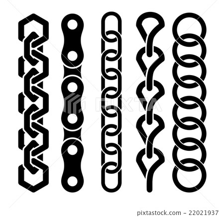Set of different chain parts on white background - Stock Illustration ...