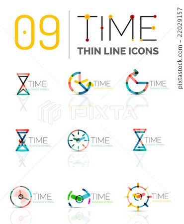 Geometric clock and time icon set - Stock Illustration [22029157] - PIXTA