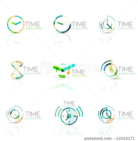 Geometric clock and time icon set - Stock Illustration [22029171] - PIXTA