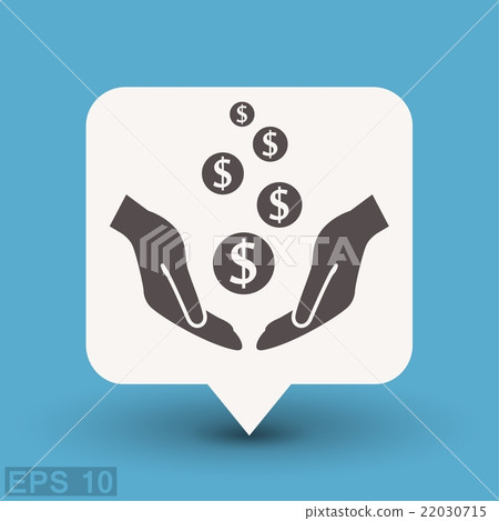 Pictograph of money in hand - Stock Illustration [22030715] - PIXTA