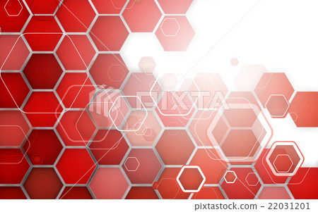 Abstract red background hexagon. Vector - Stock Illustration [22031201 ...