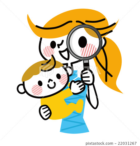 Mother-of-gravity magnifying glass - Stock Illustration [22031267] - PIXTA