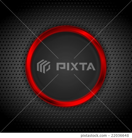 Bright red ring on perforated metallic texture - Stock Illustration ...