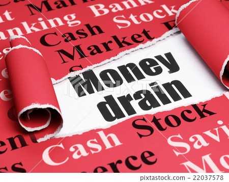 Currency concept: black text Money Drain under the - Stock Illustration ...