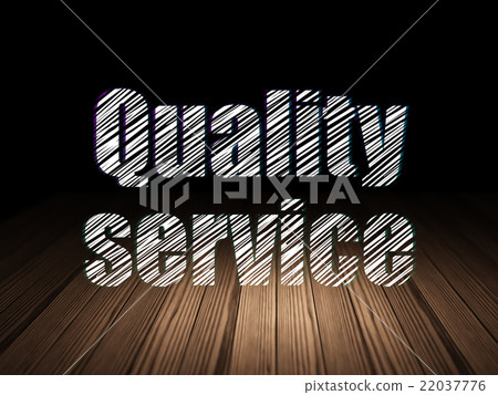 Business concept: Quality Service in grunge dark - Stock Illustration ...