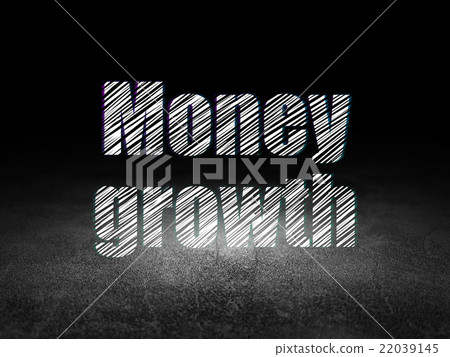 Banking concept: Money Growth in grunge dark room - Stock Illustration ...
