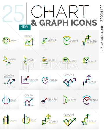 Collection of chart logos - Stock Illustration [22039165] - PIXTA