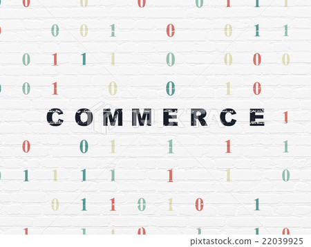 Business concept: Commerce on wall background - Stock Illustration ...