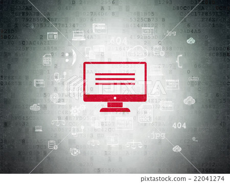 Software concept: Monitor on Digital Data Paper - Stock Illustration ...
