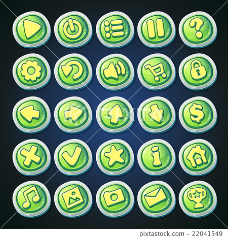 Comic cartoon buttons set - Stock Illustration [22041549] - PIXTA