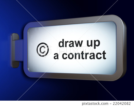 Law concept: Draw up A contract and Copyright on - Stock Illustration ...