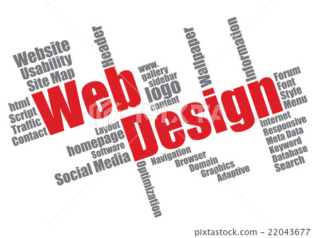 Web design text web design word cloud - Stock Illustration [22043677 ...