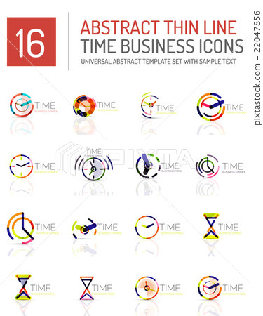 Geometric clock and time icon set - Stock Illustration [22047856] - PIXTA