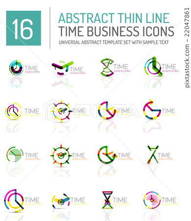 Geometric clock and time icon set - Stock Illustration [22047861] - PIXTA