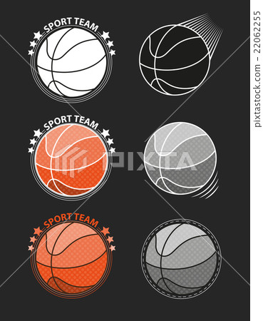 Set of basketballs on a gray background. Vector - Stock Illustration ...