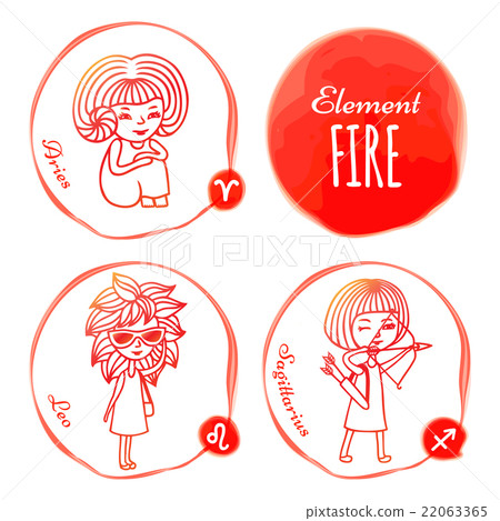 Zodiac element fire - Stock Illustration [22063365] - PIXTA