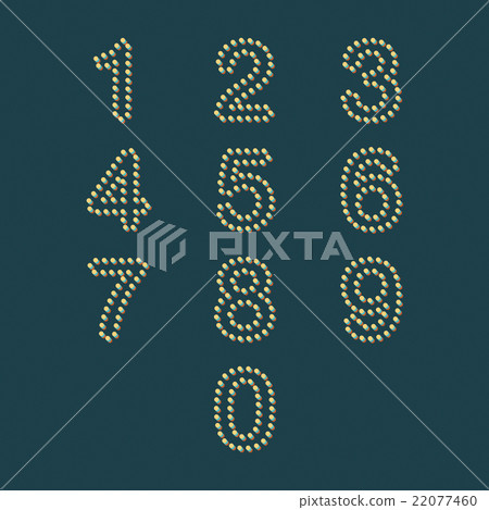 colorful dot number set-插圖素材 [22077460] - PIXTA圖庫