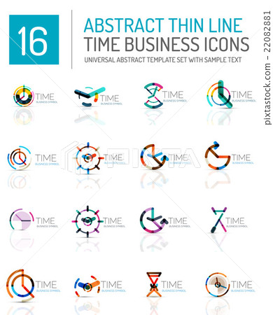 Geometric clock and time icon set - Stock Illustration [22082881] - PIXTA