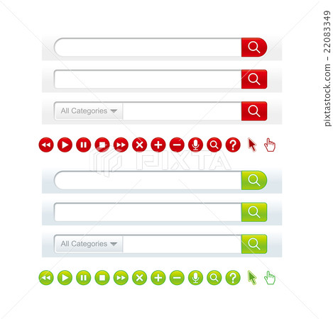 Search window and navigation button Red light... - Stock Illustration ...