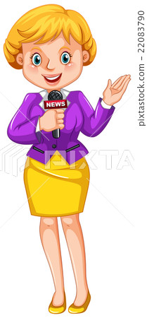 Female reporter reporting news - Stock Illustration [22083790] - PIXTA