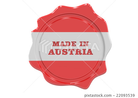 made in Austria seal, stamp. 3D rendering - Stock Illustration ...