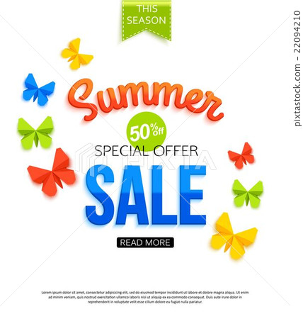 Super spring sale banner with paper flowers over-插圖素材 [22094210] - PIXTA圖庫