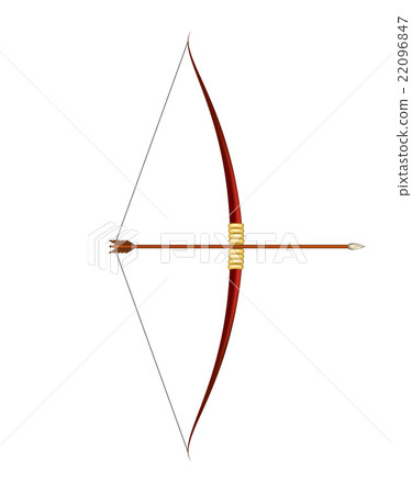 Red bow and arrow on white background - Stock Illustration [22096847 ...