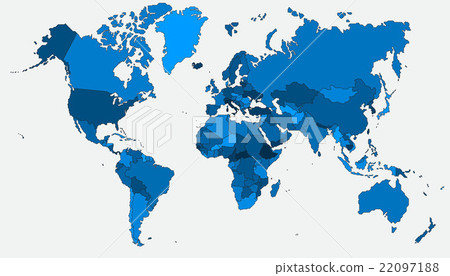 Circle shape world map. Vector illustration. - Stock Illustration ...