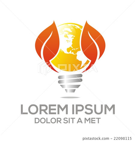 Logo lamp head icon leaf idea - Stock Illustration [22098115] - PIXTA