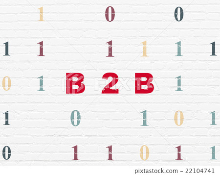 Business concept: B2b on wall background - Stock Illustration [22104741 ...