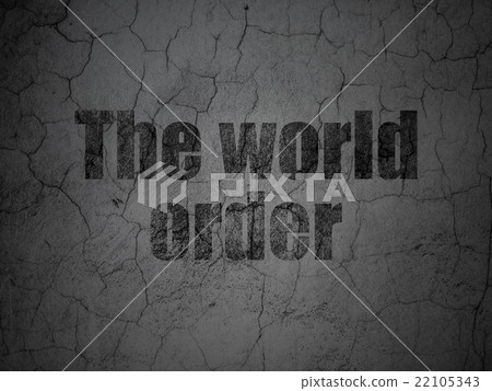 Political concept: The World Order on grunge wall - Stock Illustration ...