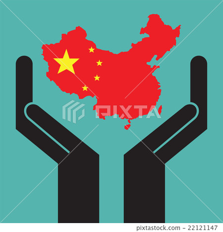 hand showing map of China. vector EPS10. - Stock Illustration [22121147 ...