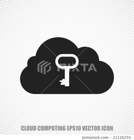 Cloud technology vector Cloud With Key icon - Stock Illustration ...