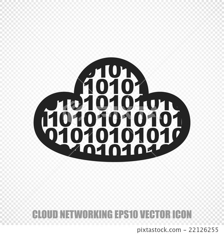 Cloud computing vector Cloud With Code icon - Stock Illustration ...