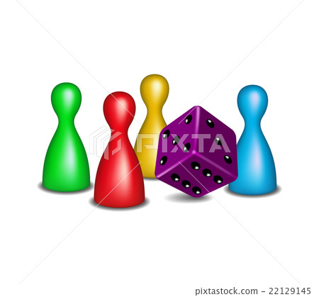 Board game figures with purple dice - Stock Illustration [22129145] - PIXTA