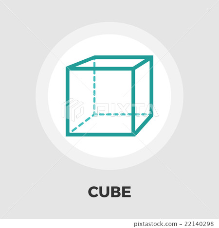 Geometric cube flat icon - Stock Illustration [22140298] - PIXTA