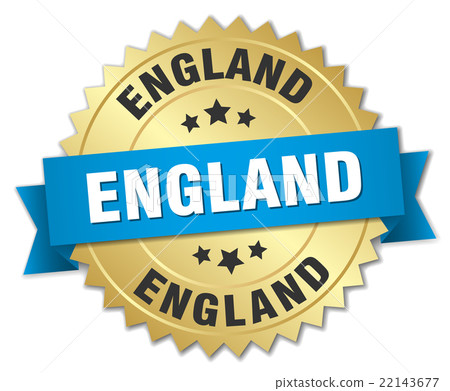 England round golden badge with blue ribbon-插圖素材 [22143677] - PIXTA圖庫