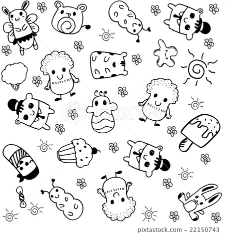 Cute vector doll doodle - Stock Illustration [22150743] - PIXTA