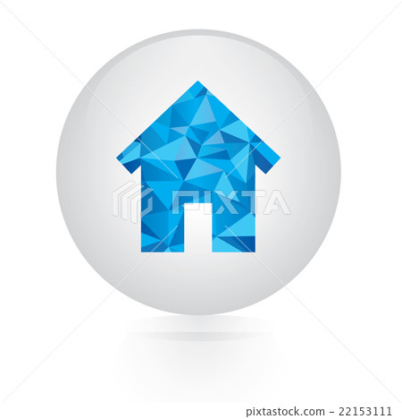 Vector - abstract blue home icon. circular button - Stock Illustration ...